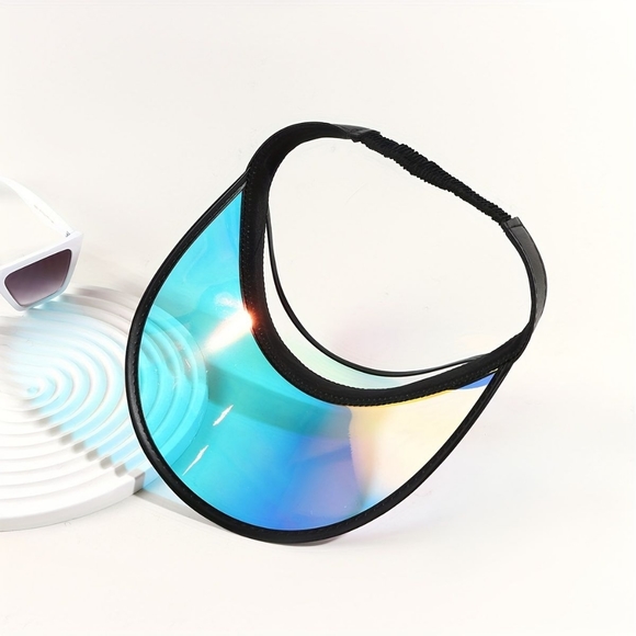 Accessories | Nib Holographic Laser Pvc Black Elastic Hat Lightweight ...